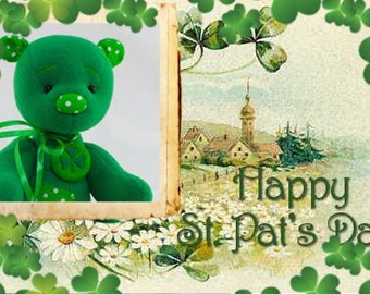 Items similar to Patrick the Bear St. Patrick's Day Felt Ornament on Etsy