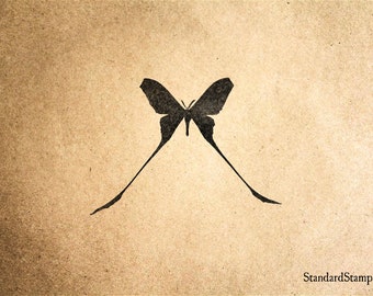 Moth rubber stamp | Etsy