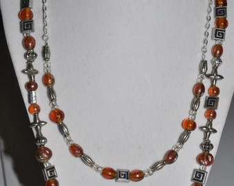 Items similar to Rust Colored Jewelry, Rust Colored Necklace, Dark ...