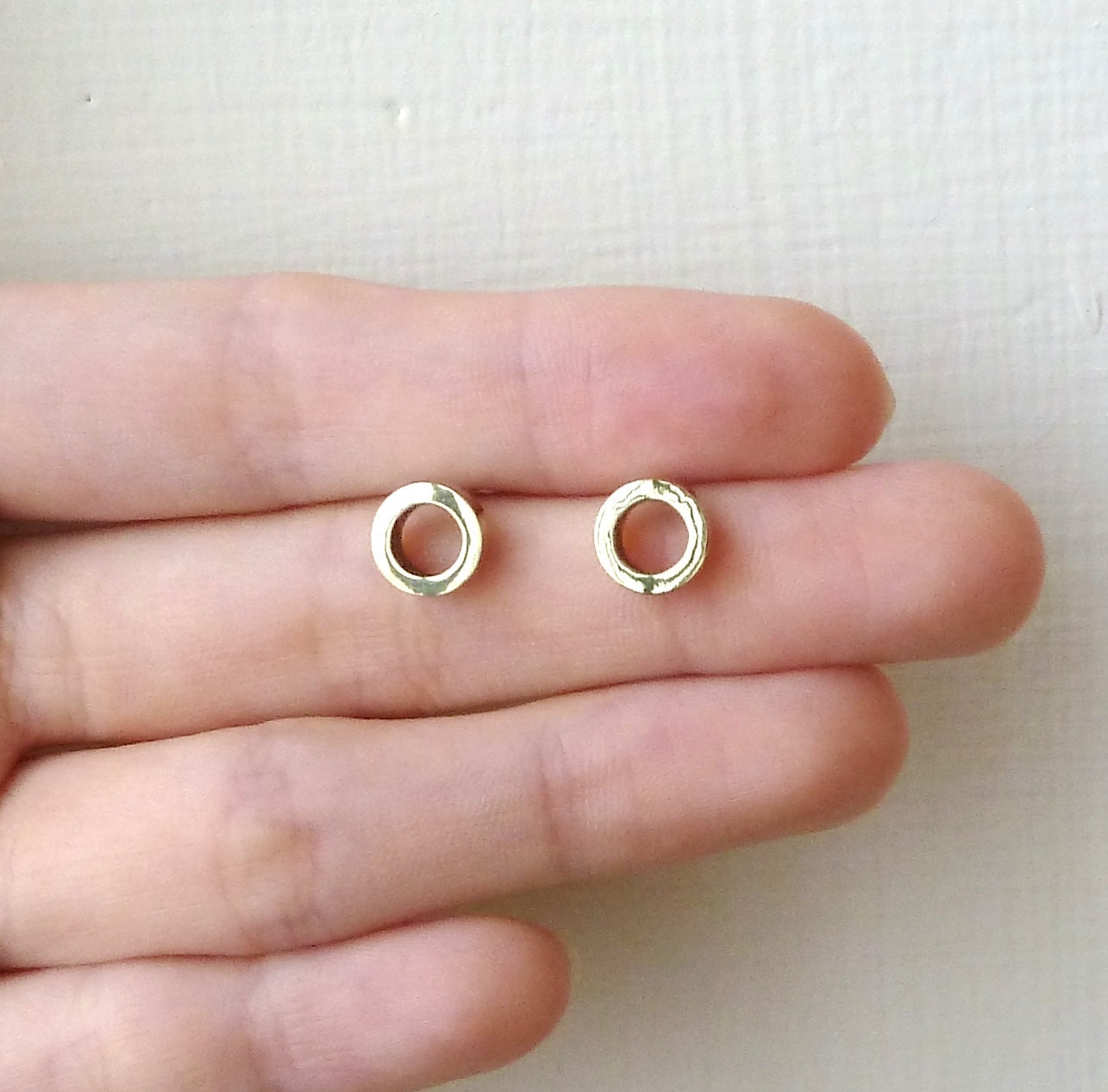 SALE 8mm Geometric Sterling Silver Brass Gold Circle by LibiClozet