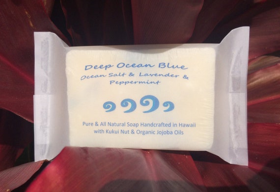 Deep Ocean Blue Soap with Hawaiian Ocean Salt by PualaniSoapHawaii