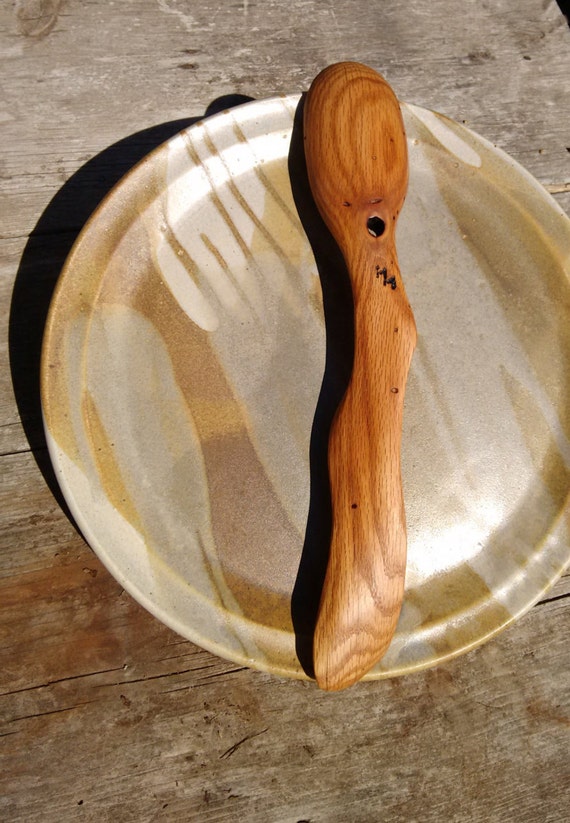 Wood Spoon Hand-Carved Oak Spoon Holely Handle Wood Spoon