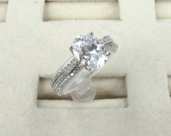 Handcrafted CZ Engagement Ring Made to Order Sterling