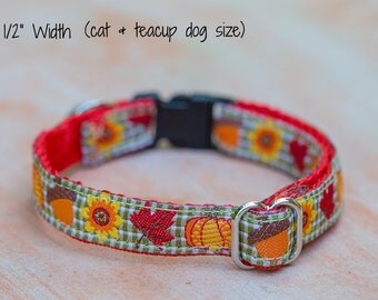 Autumn Cat Collar Fall Cat Collar Holiday Cat Collar Leaves