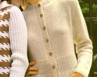 Items similar to High-Neck SWEATER Vintage Knitting Pattern - Elegant ...