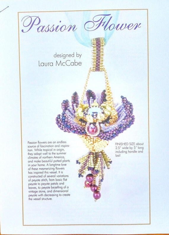 Laura McCabe Passion Flower Pattern Bead Weaving by FeltCakeShop