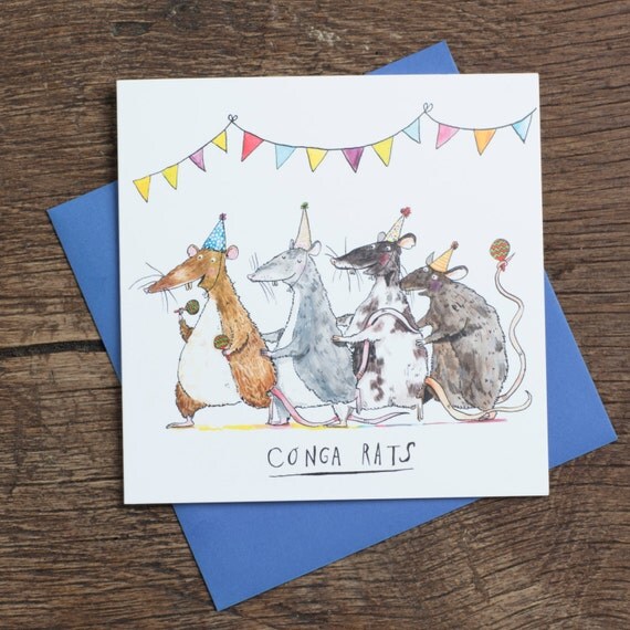 Conga Rats Congratulations silly humour pun card