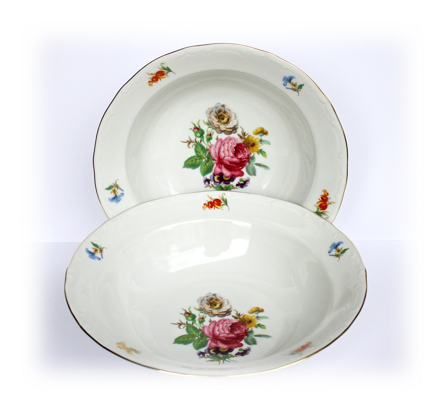 Vintage Serving Bowl Floral Serving Dish Bavarian China Bowl Set of 2 ...