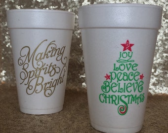 Christmas foam cups | Etsy