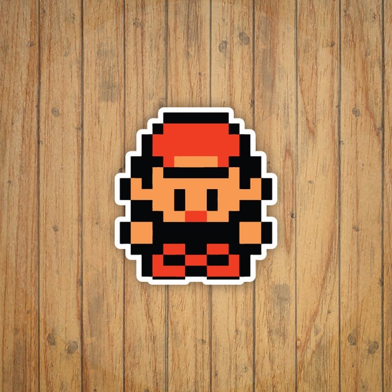 8-Bit Trainer Red from Mt. Silver Pokemon Decal/Sticker