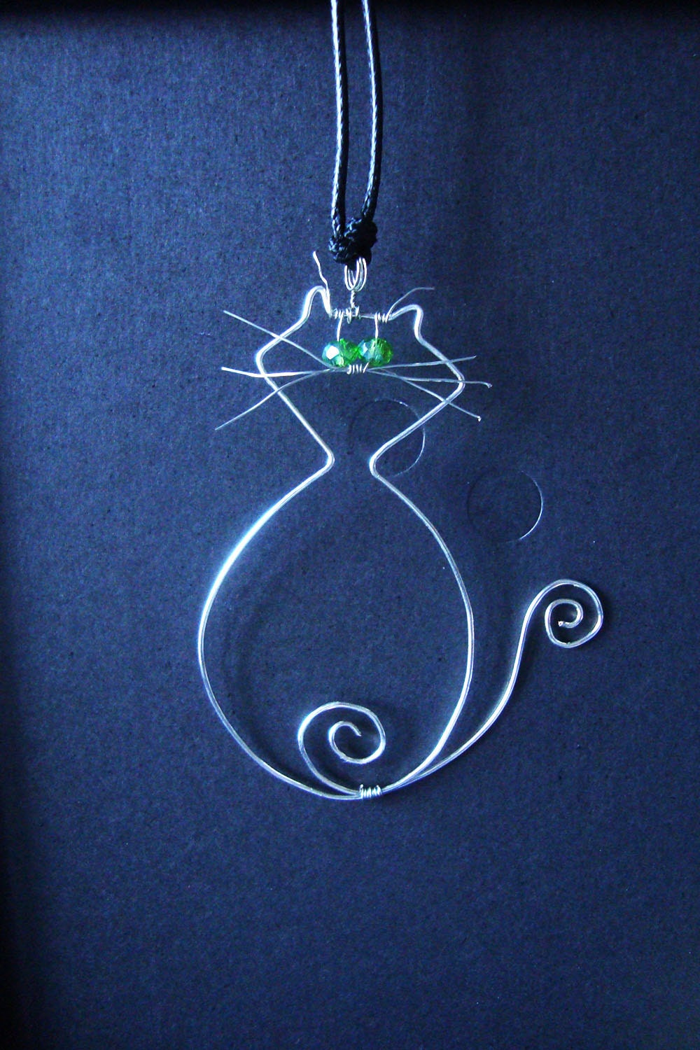 wire cat necklace pendant cat charm necklace wire necklace