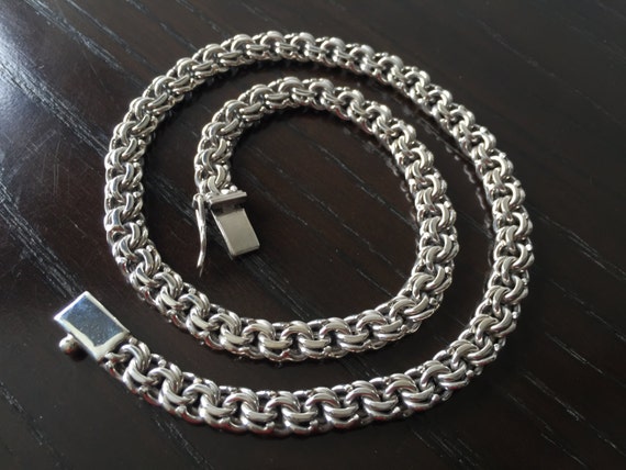 Mens 925 Sterling Silver Thick and heavy chain link Necklace