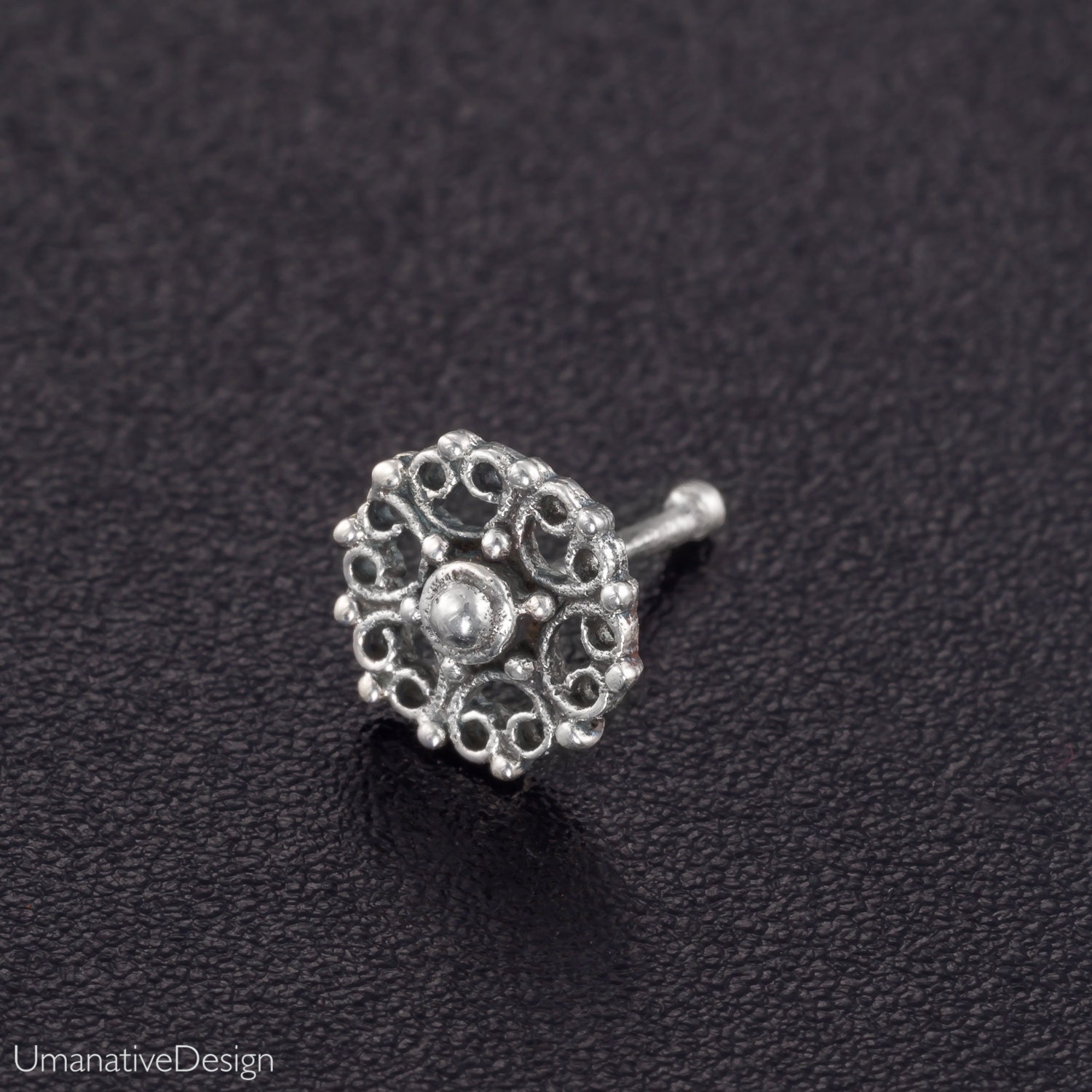 Silver nose stud. nose piercing. nose ring. nose jewelry. nose