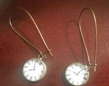 Unique clock earrings related items | Etsy