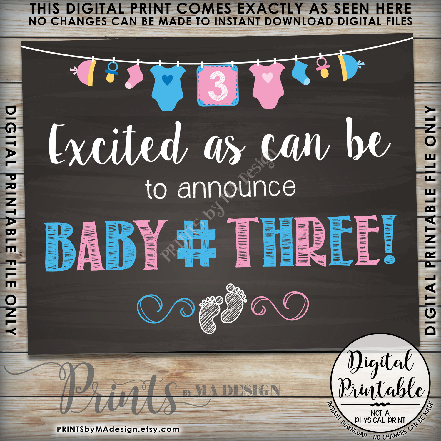 Baby Number 3 Pregnancy Announcement, 3rd Baby #3 Expecting Third Child ...