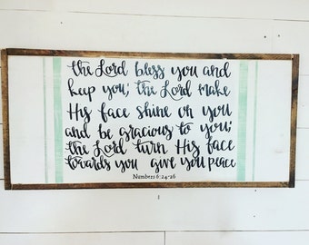 Items similar to Blessing of Aaron- Christian Wall Decor - Antiqued ...