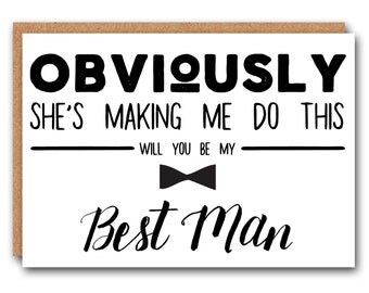 Unique best man card related items | Etsy