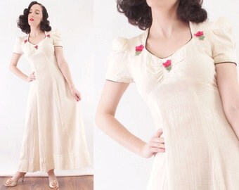 40s / 50s Burlesque Gown with Matching Gloves and by BGSvintage