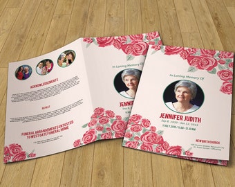 Purple Flower Funeral Program Template Printable Memorial