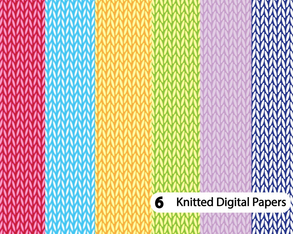 Knit digital paper Knitting Pattern Crochet by PrettyDigiDesign