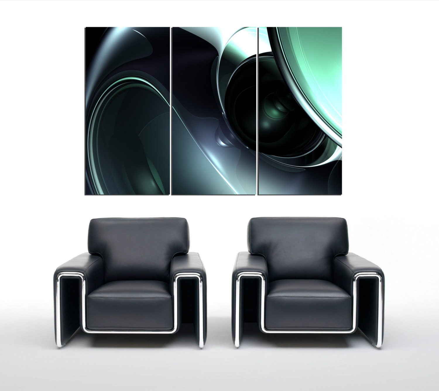 3 Panel canvas 3D Split Abstract Print. 1.5 deep