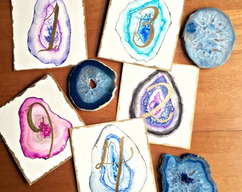 Agate place card | Etsy