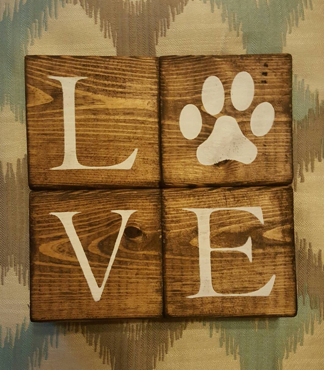 Animal Love Blocks. Paw Print Decor. Cat Blocks. Dog Blocks.