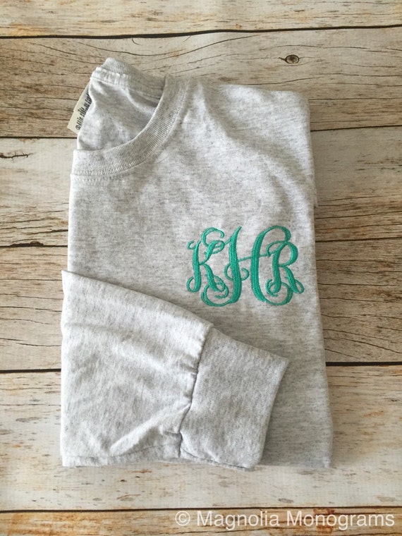 Monogrammed Shirt Long-sleeve shirt by MagnoliaMonogramsNC on Etsy