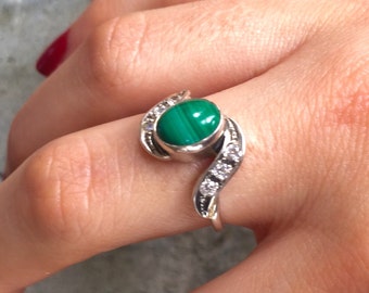 Green gem ring | Etsy