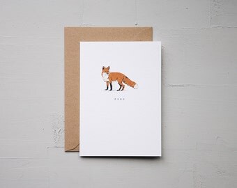 Fox card | Etsy