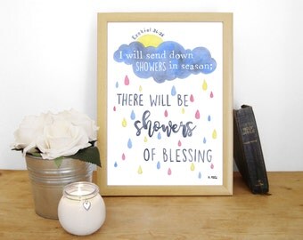Ezekiel 34:26. Showers of blessing. 8x10 DIY Printable