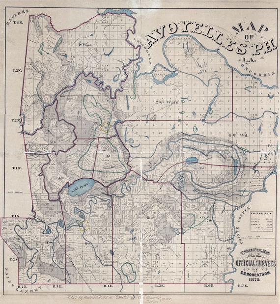 Items similar to 1879 Map of Avoyelles Parish (County) Louisiana ...