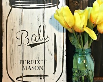 Mason jar sign | Etsy