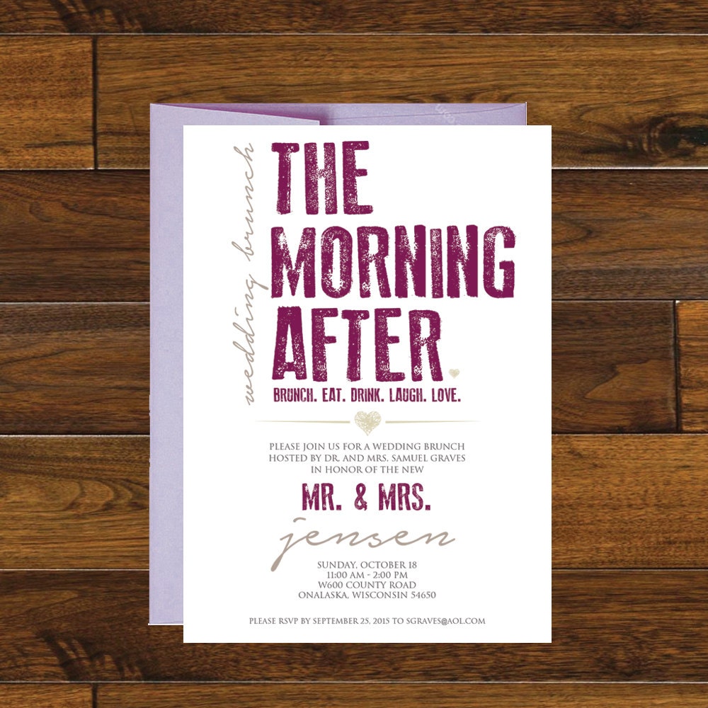 The Morning After Post Wedding Brunch Invitation Digital