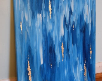 Items similar to Original Blue Abstract Artwork Peaceful Acrylic ...