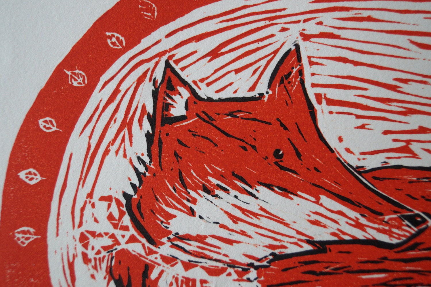 Fox lino print Linocut by DianesLoftArt on Etsy