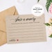 Share a Memory Printable Card Wedding Advice Template for