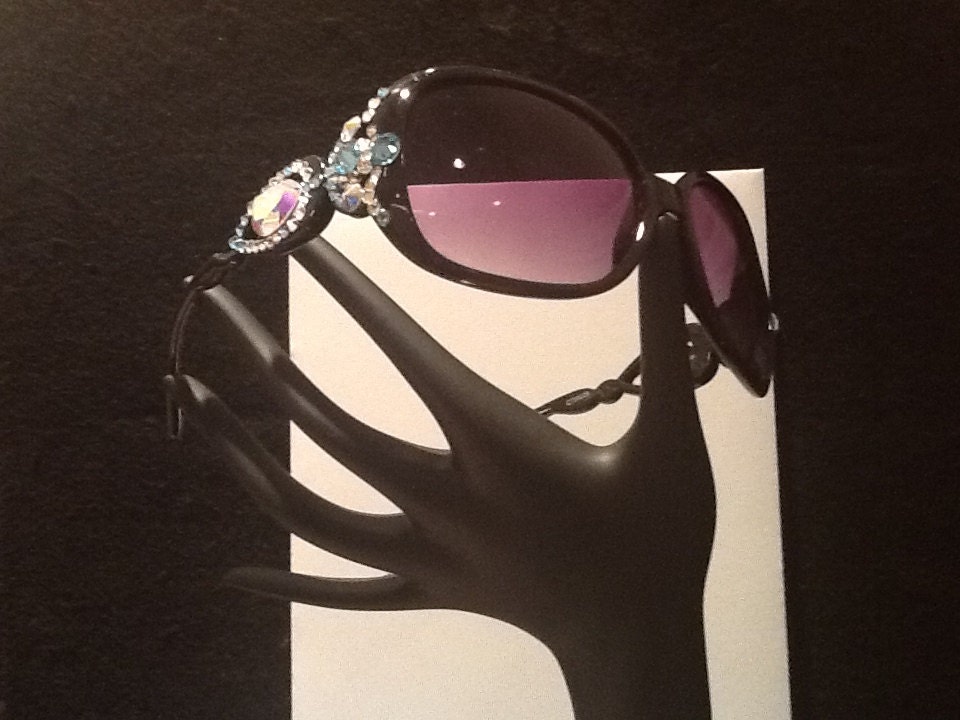 Black Sunglasses With Swarovski Crystals