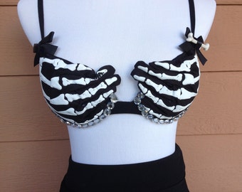 Unique skeleton hand bra related items | Etsy