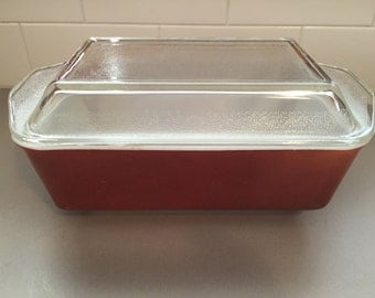 Vintage Pyrex Baking Dish Mini Casserole Brown Black in Color