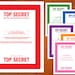 TOP SECRET classified document cover sheets multiple colors