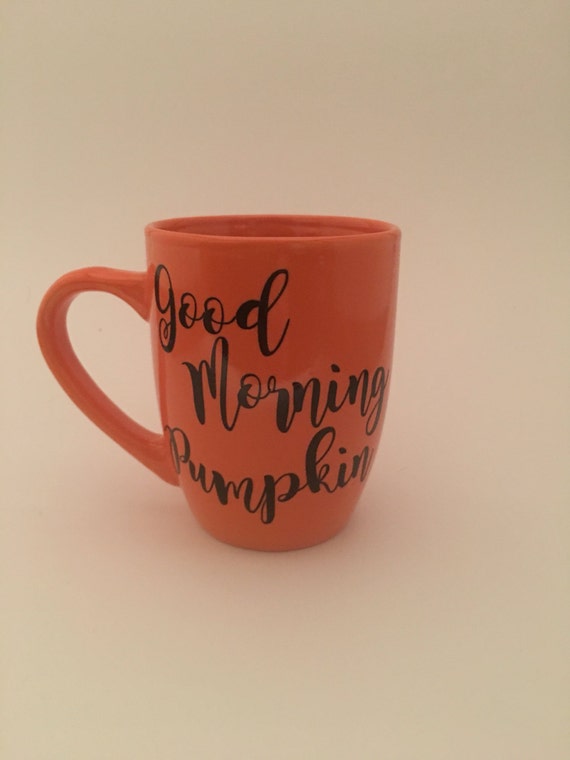 Orange Fall Mug with Good Morning Pumpkin in