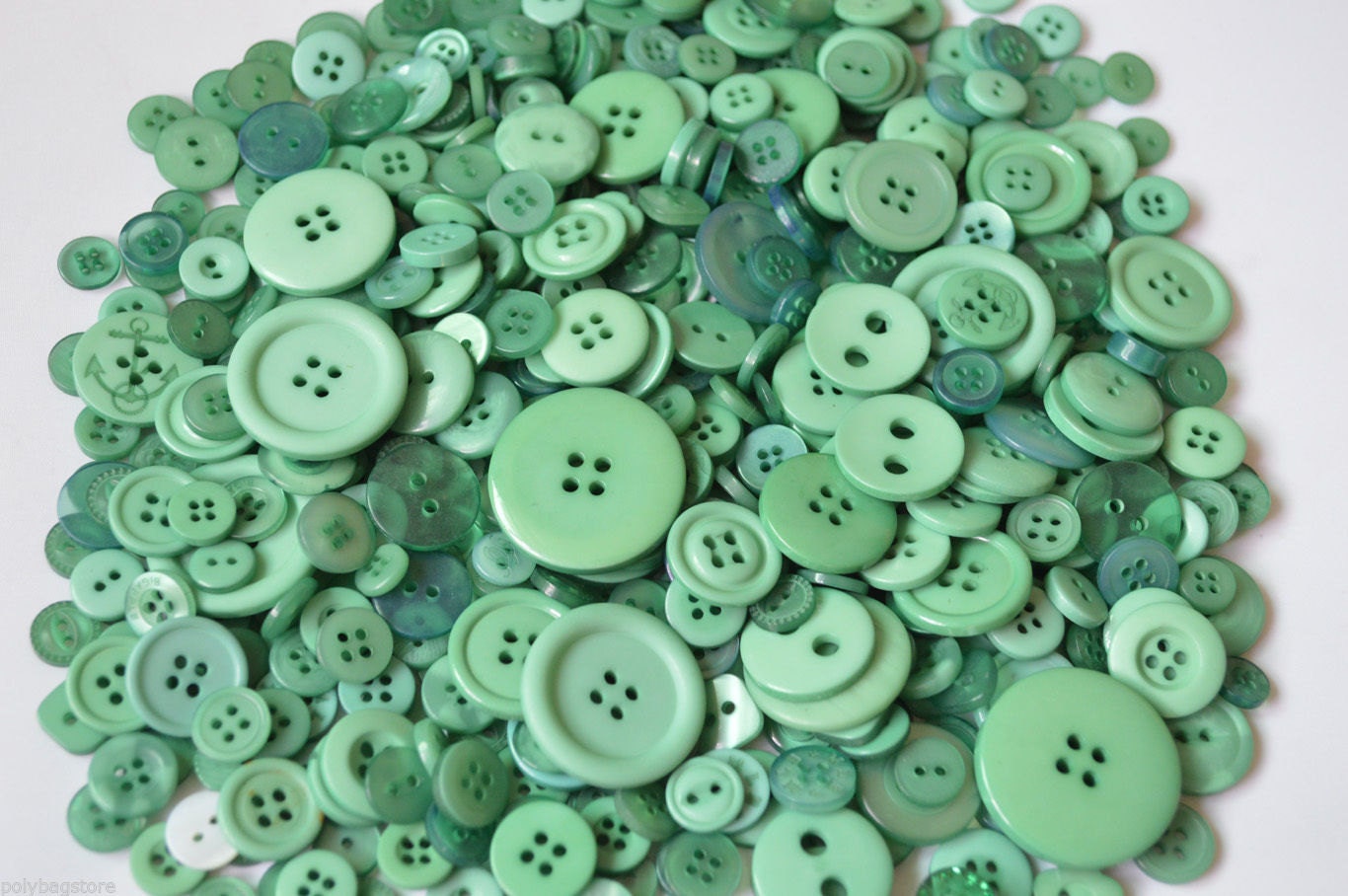 DARK GREEN - Plastic Buttons / Assorted Buttons - 50g, 100g, 300g, 500g ...