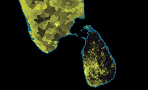 Population density heatmap of India high resolution digital