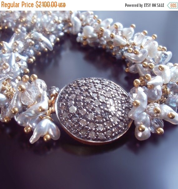 ON SALE - CUSTOM Made to Order - 14k Japanese Saltwater Keishi Pearl ...