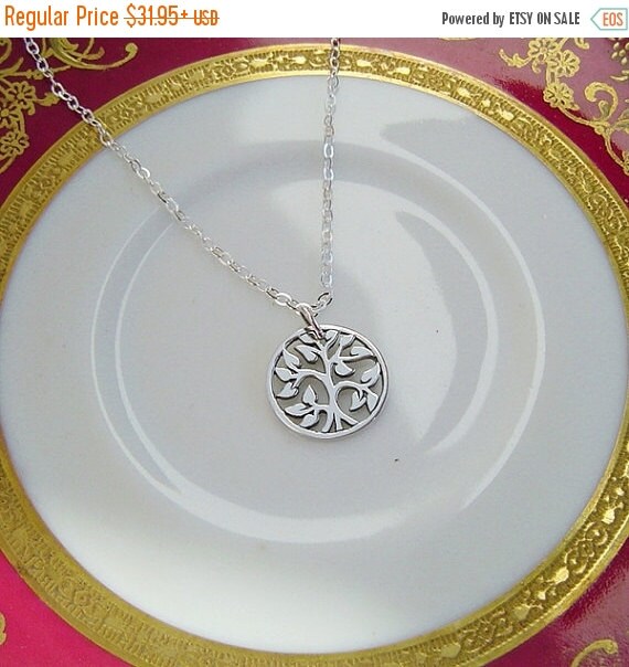 SALE Tree of Life Necklace Sterling Silver Family by queeniejewels