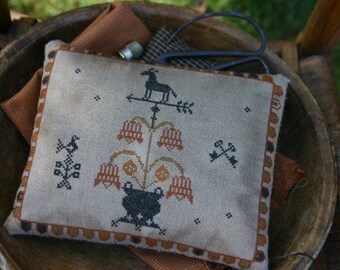 Items similar to Primitive Cross Stitch Pinkeep Pattern - Endless ...