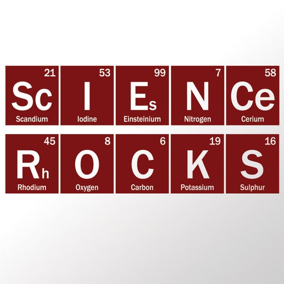 Science Rocks periodic vinyl decal science wall decal