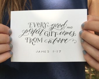 Proverbs 3:5-6 Hand-Lettered Scripture Print Bella by Paperglaze