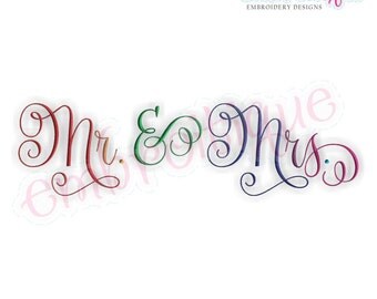 Mr. Calligraphy Script Embroidery Design Instant Email